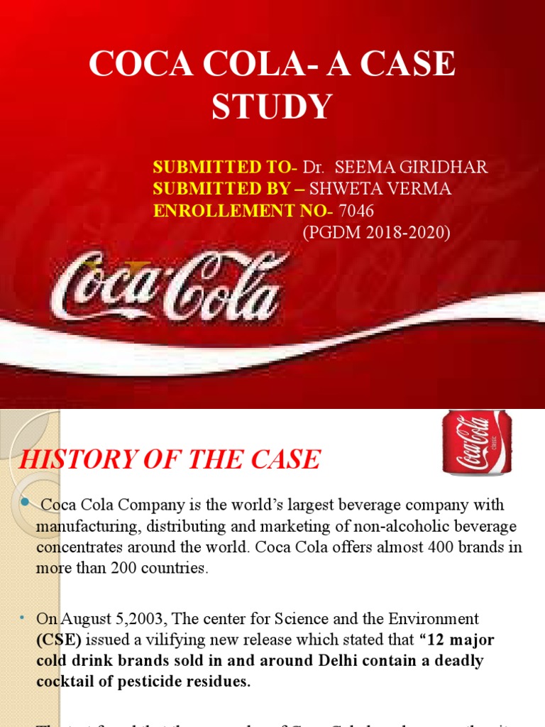 Coca Cola pesticide case study | PDF | Coca Cola | The Coca Cola Company