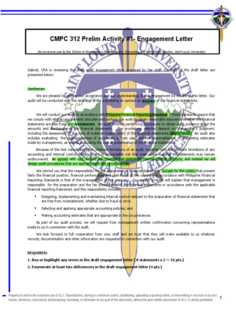 Prelim Assessment PDF | PDF | Financial Audit | Internal Control