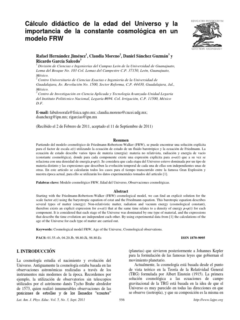 Calculo de La Edad Del Universo | PDF | Universo | Redshift