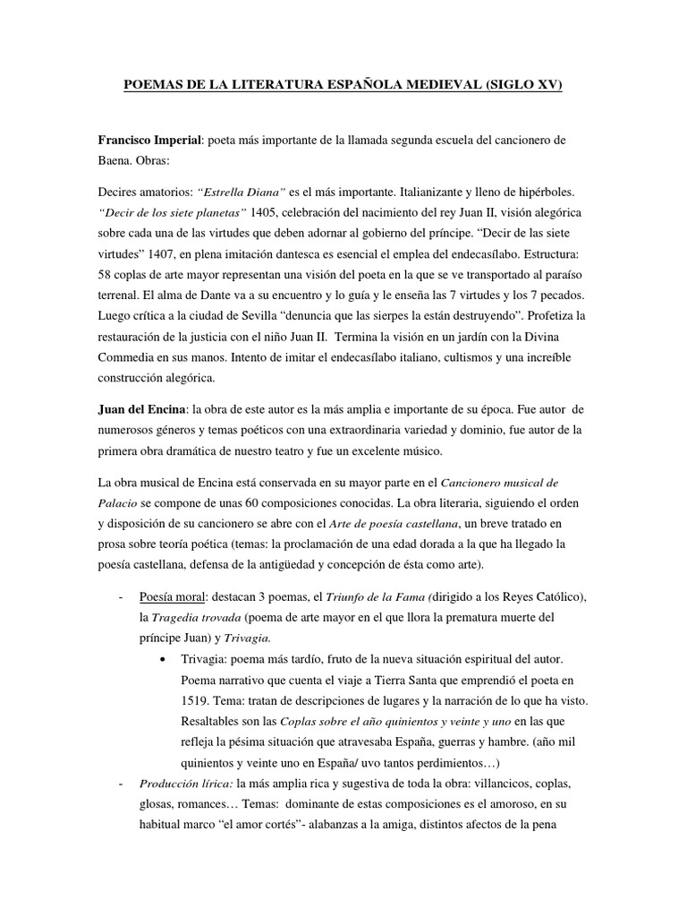 Poetas y Temas de la España Medieval | PDF | Poesía