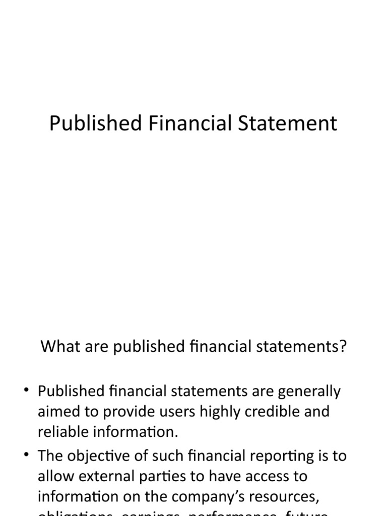 Published Financial Statement | PDF | Income Statement | Expense