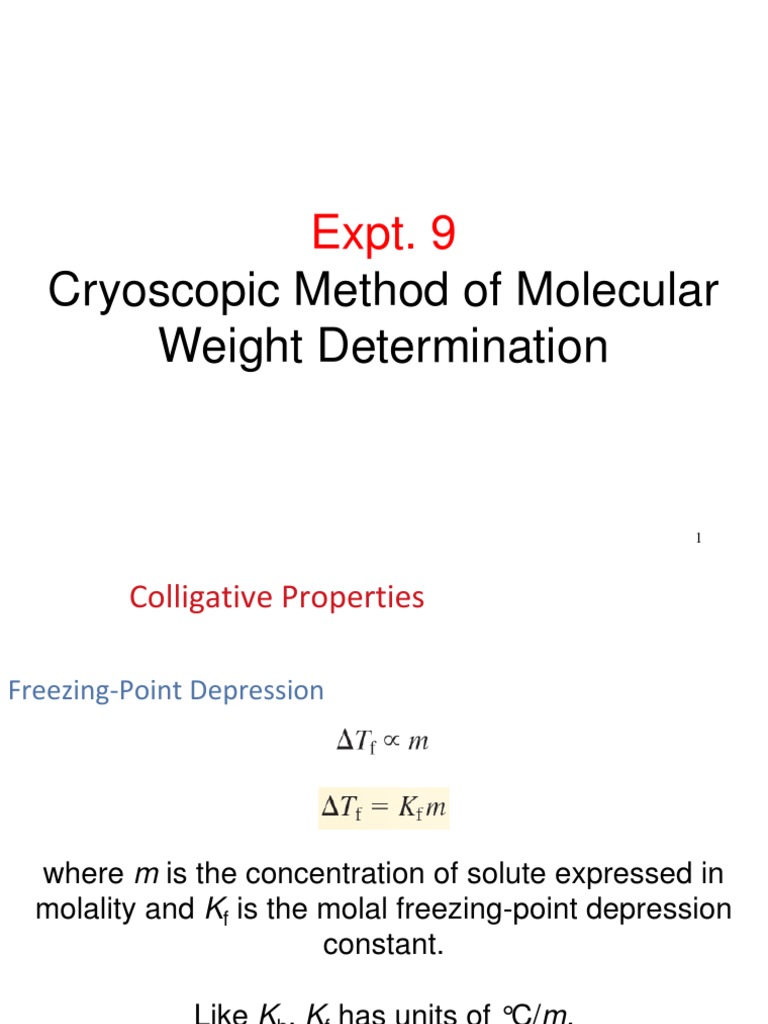 Post-Lab Expt 9 (Colligative Properties) | PDF | Melting Point | Liquids Post-Lab Expt 9 (Colligative Properties) | PDF | Melting Point | Liquids