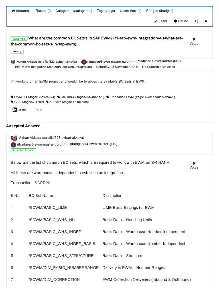 Common BC Sets in SAP EWM | PDF | Warehouse | Software