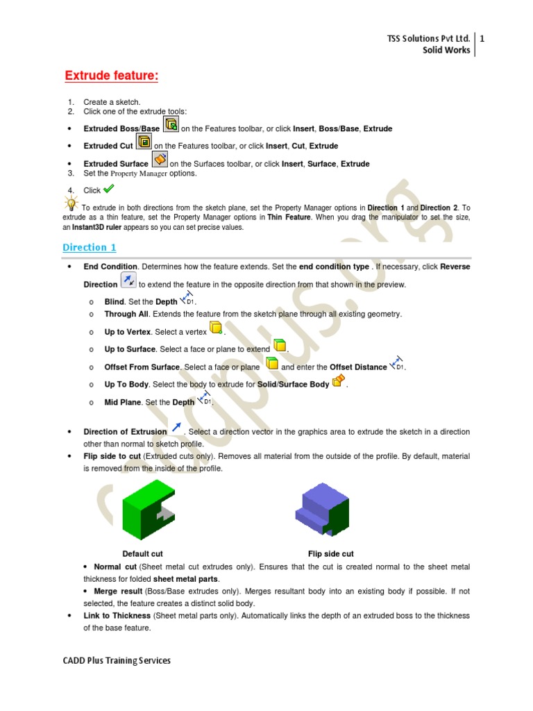 Guide to Common Extrude, Revolve, and Sweep Features in SolidWorks ...