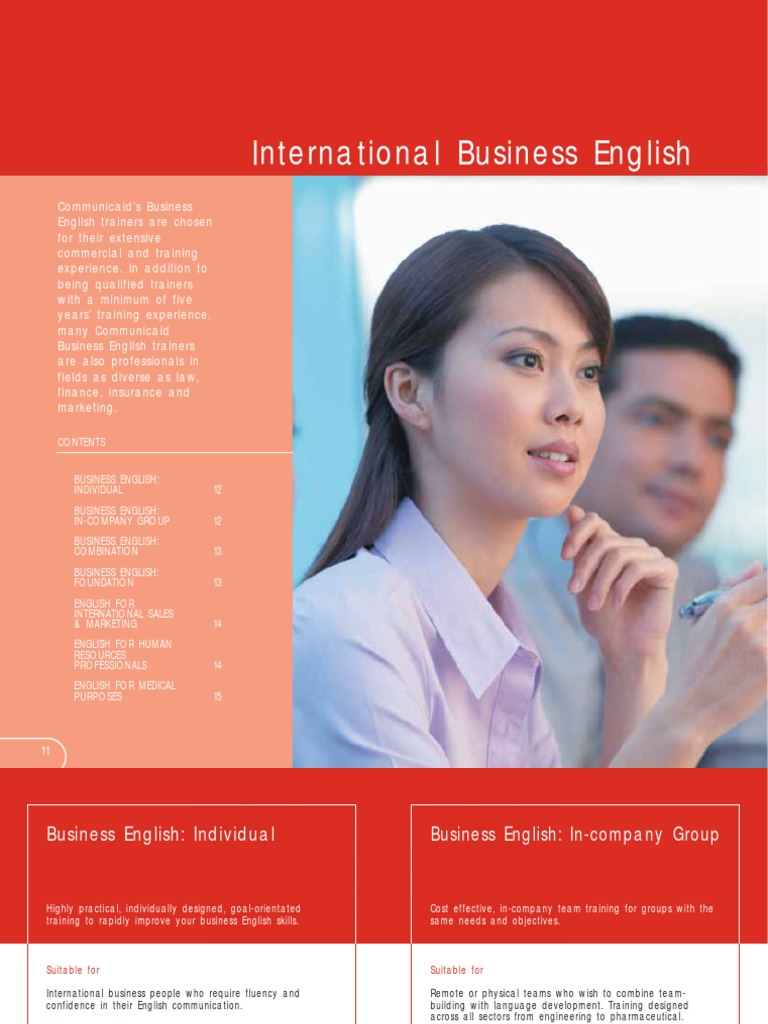 Business English Training Programs Overview | PDF | Business | Marketing