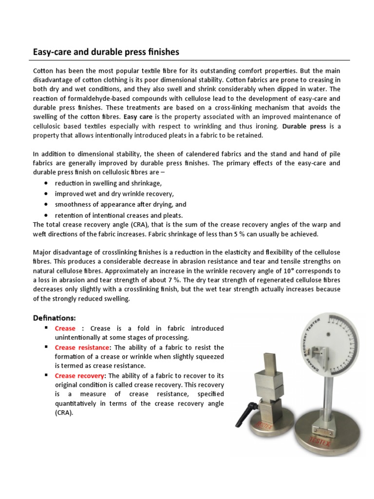 Easy-Care and Durable Press Finishes: Easy Care Is The Property ...