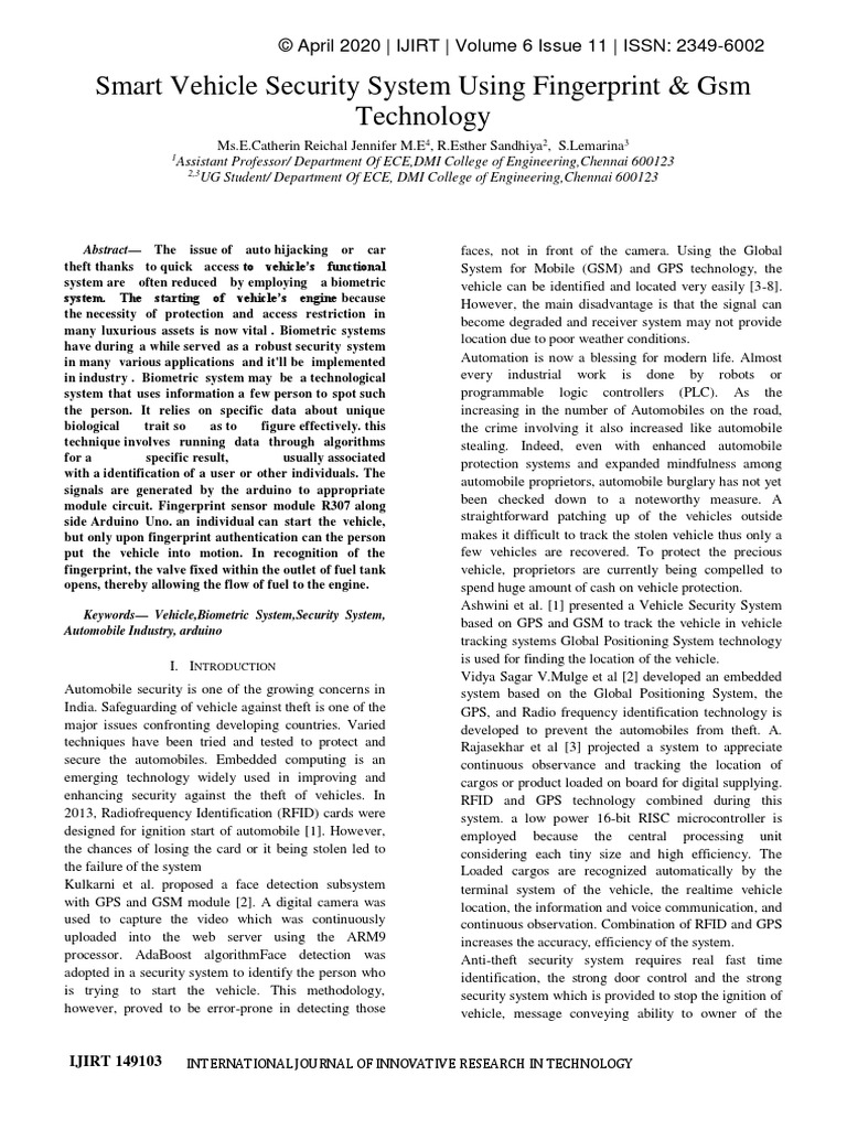 Ijirt Paper149103 | PDF | Security Alarm | Radio Frequency Identification