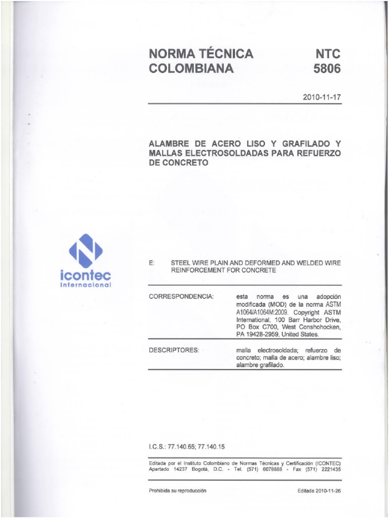 Norma NTC 5806 PDF | PDF