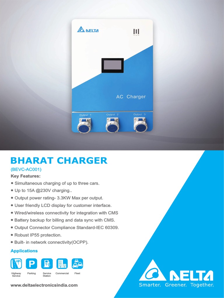 3X3.3KW Bharat AC001 Leaflet V2.0 | PDF | Battery Charger | Electronic Engineering