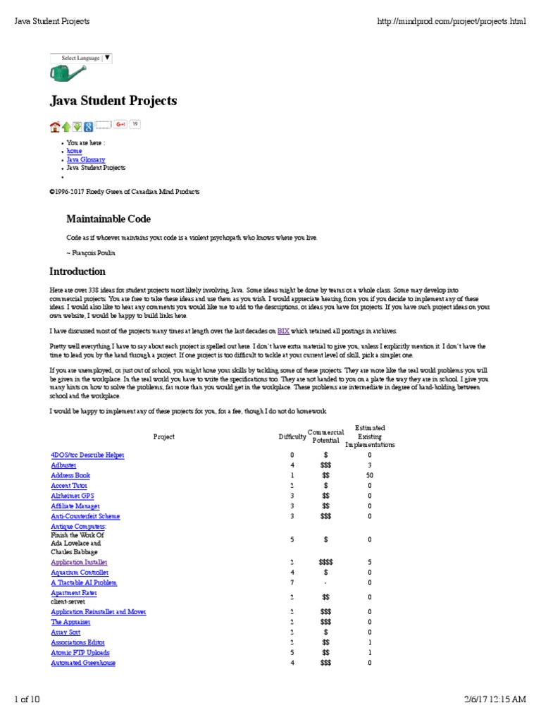 Java Student Projects | PDF | Java Virtual Machine | Java (Programming ...