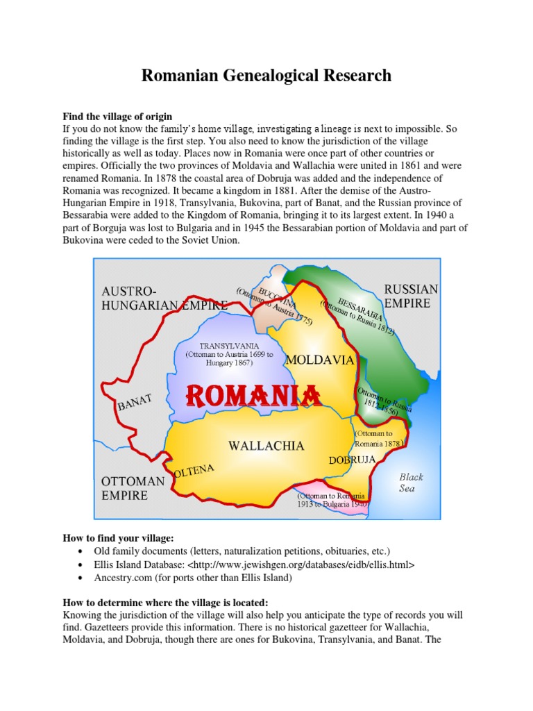 Romanian Genealogy Research Guide | PDF | Romania