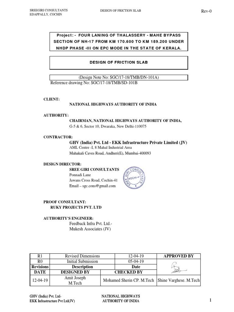 DN-101A-Design of Friction Slab-R1 | PDF | Applied And ...
