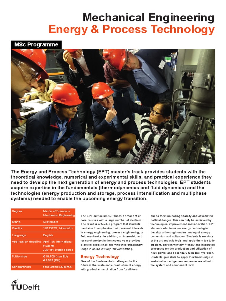 3me - Energy and Process Technology (EPT) | PDF | Master's Degree ...