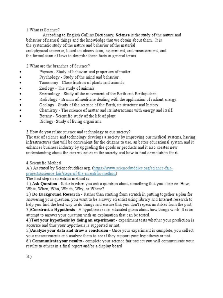 Projects/science Fair/steps of The Scientific Method | PDF | Experiment ...