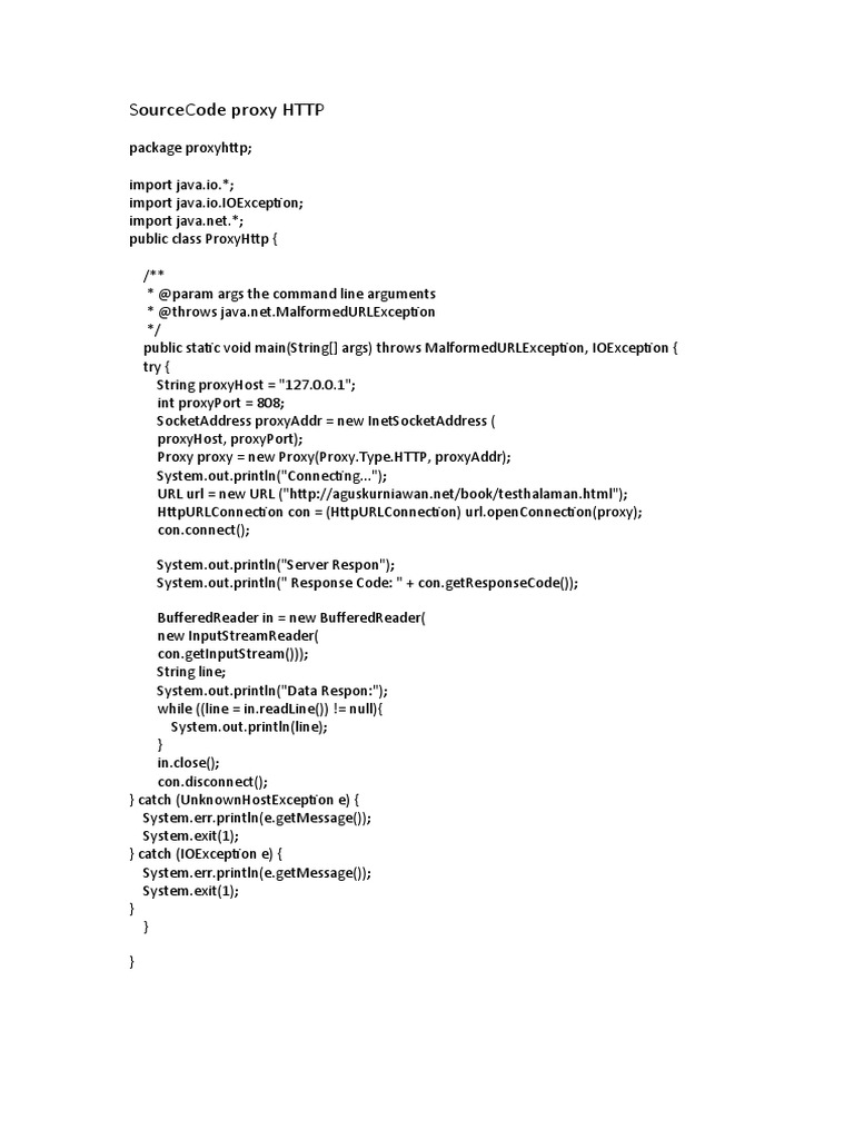 SourceCode Proxy HTTP | PDF | Proxy Server | String (Computer Science)