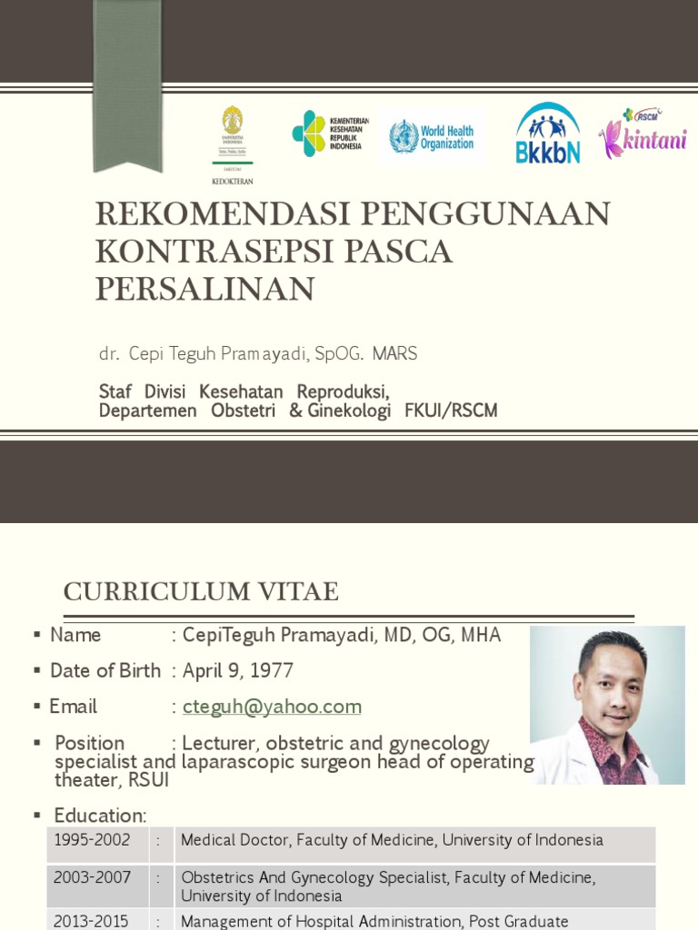 Dr. Cepi - Rekomendasi KB Pasca Persalinan Edit | PDF
