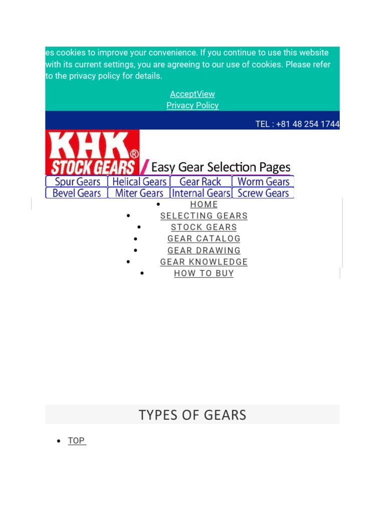 Gear Types | PDF | Gear | Manufactured Goods
