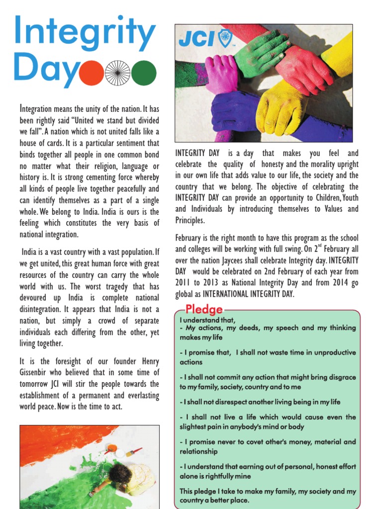 Integrity Day CIRCULAR | Download Free PDF | Integrity | Nation