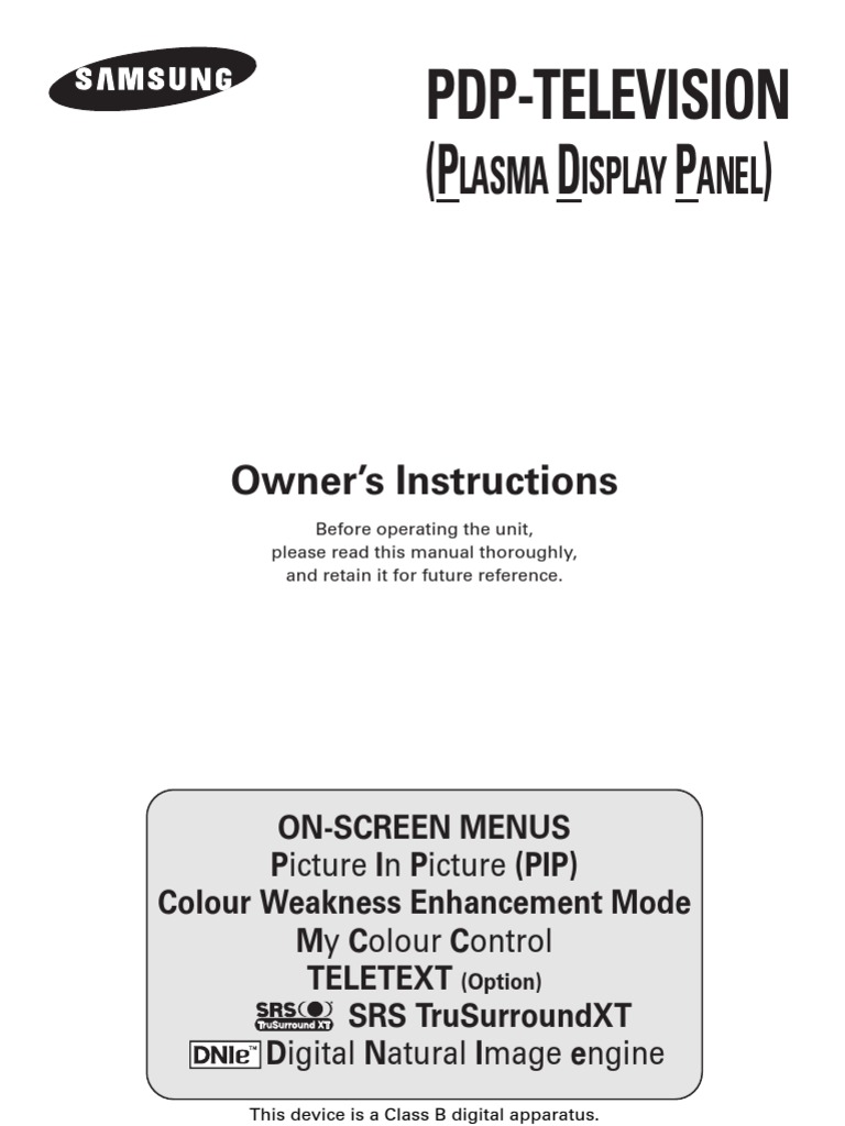 Pdp-Television (P D P) : Lasma Isplay Anel | PDF | Display Technology ...