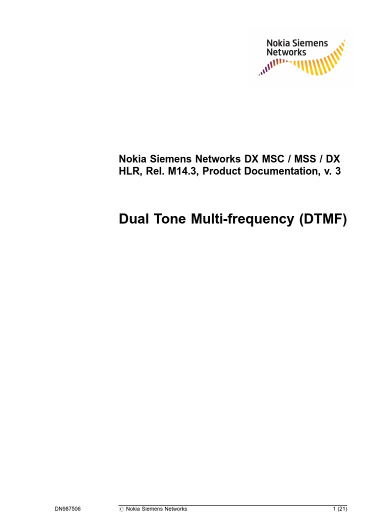 DTMF | PDF | Telephone Exchange | Computer Network