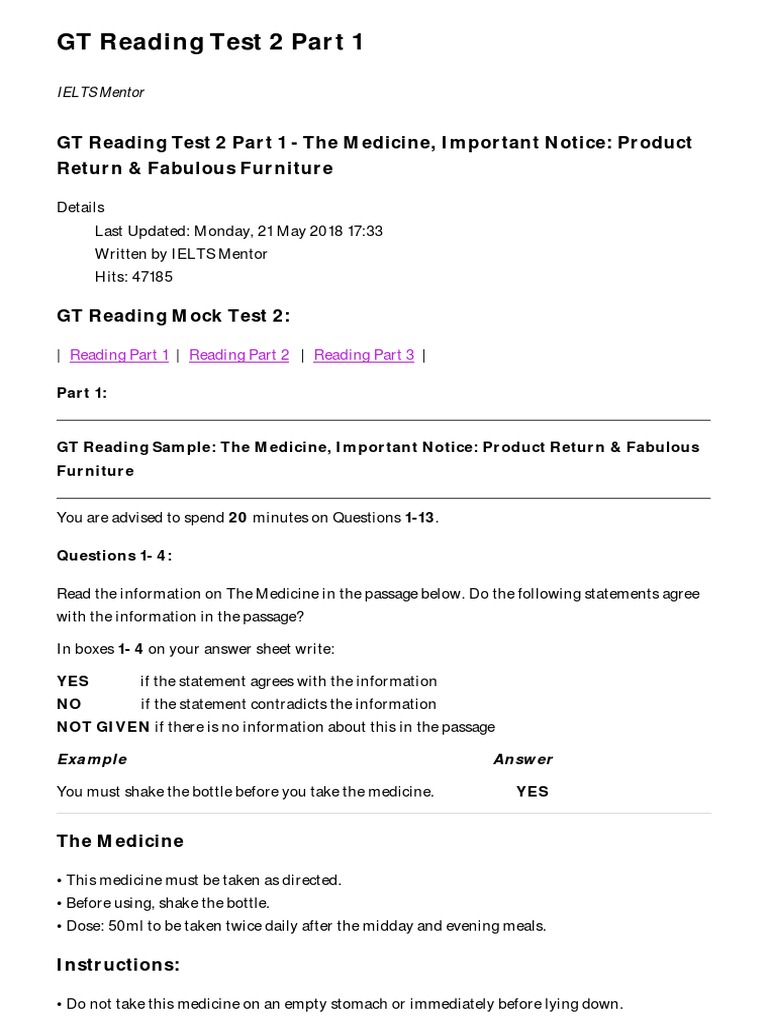 GT Reading Test 2 | Download Free PDF | Student Loan | Loans