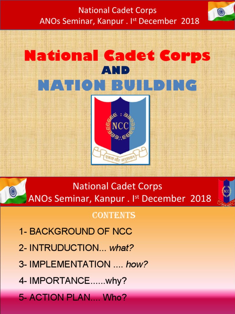 Role of NCC in NAtion Building 2020 | PDF | Cadet | Military Education ...