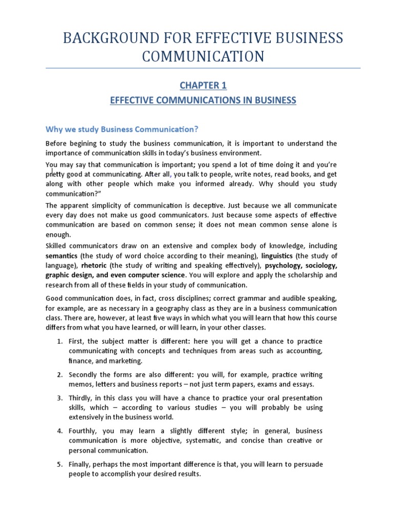 Effective Business Communication Skills | PDF | Nonverbal Communication ...
