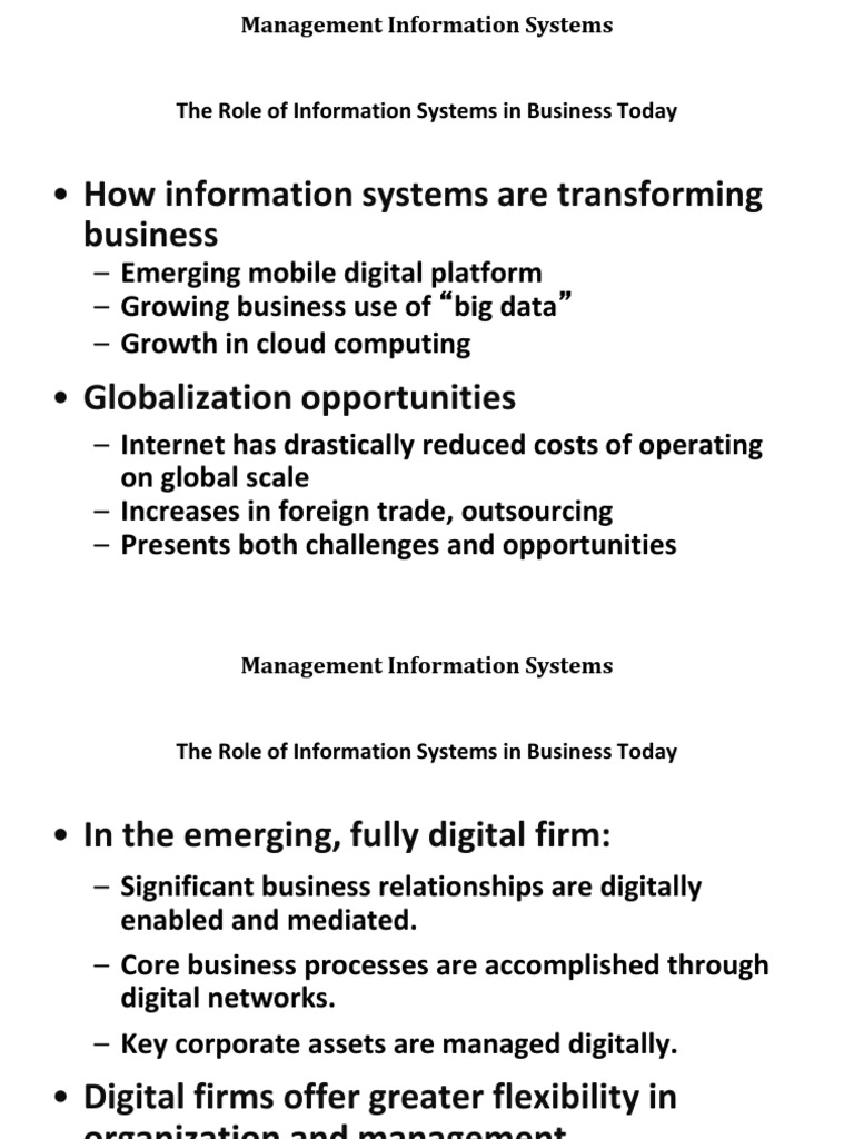How Information Systems Are Transforming: Business | PDF | Business ...