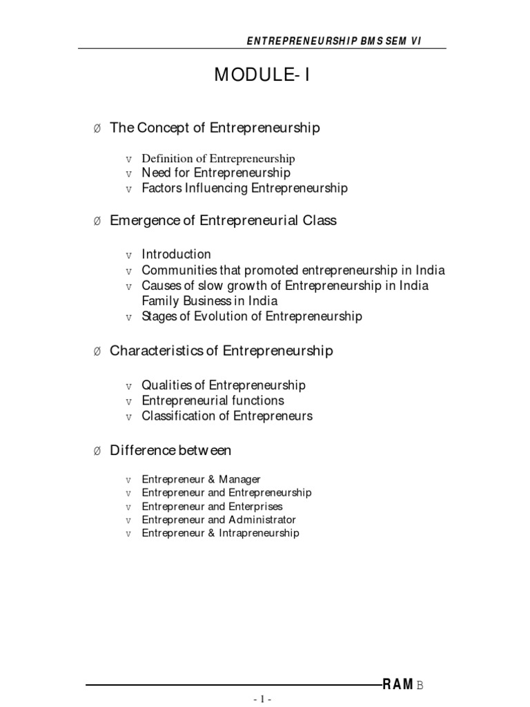 Entrepreneurship Development - Notes | PDF | Entrepreneurship | Innovation