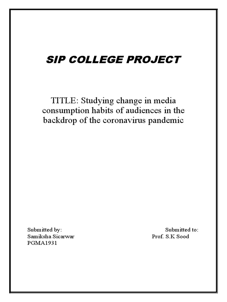 Sip College Project | PDF | News | Entertainment (General)