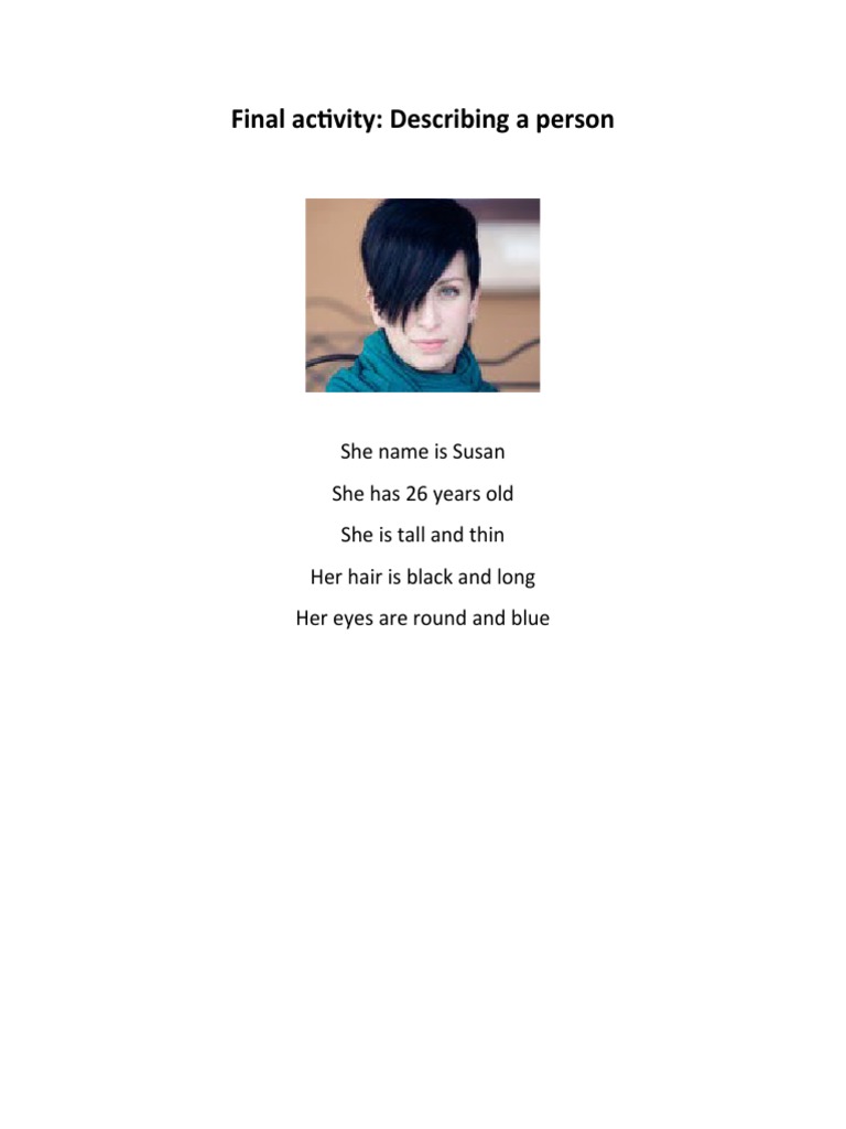 Describing a Person: Susan's Profile | PDF | Social Science | Science ...