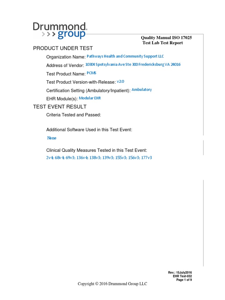 Pathways EHR-Test-032-Test-Lab-Test-Report - v2014.1.0 - PCMS ...