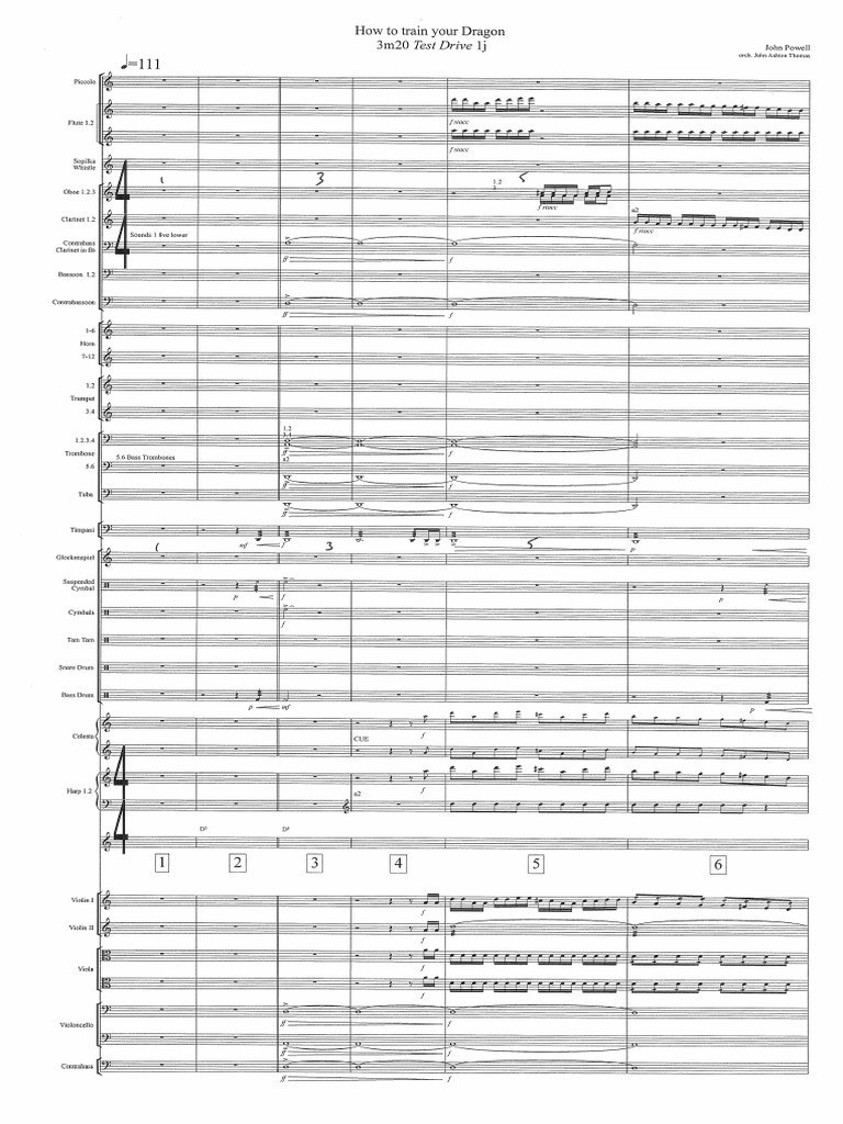 How To Train Your Dragon Score HTTYD 3m20 Test Drive PDF | PDF