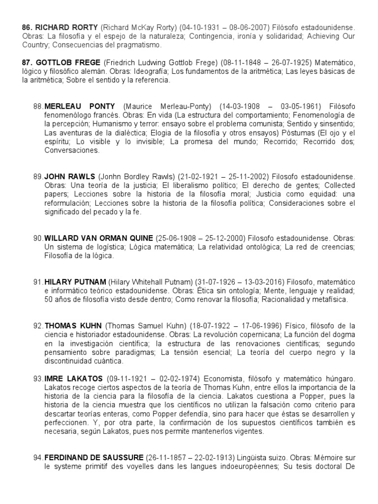 Biografia de Los Filosofos Contemporaneos | Descargar gratis PDF | Metafilosofía | Justificación
