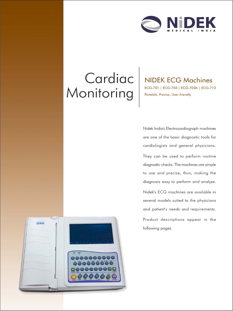 Cardiac Monitoring: NIDEK ECG Machines | PDF | Power Supply ...