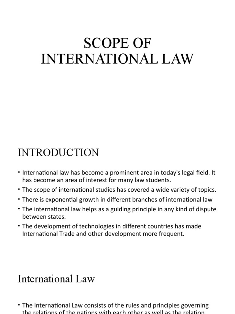 Scope of International Law | PDF | Politics