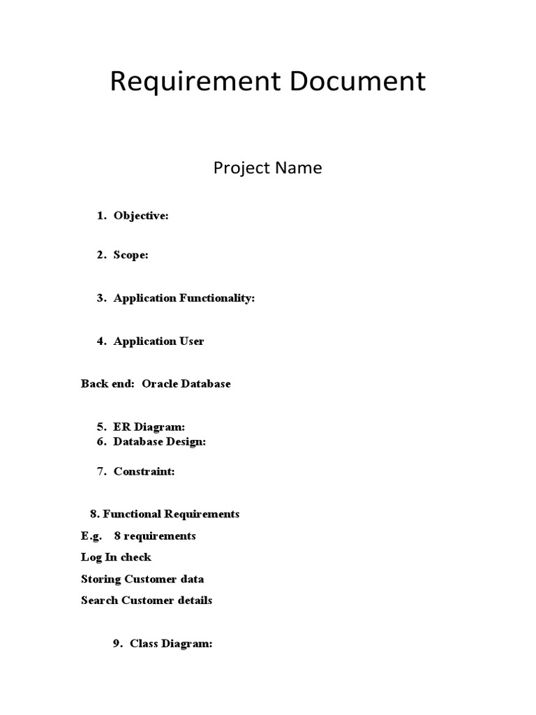 Requirement Document: Project Name | PDF | Class (Computer Programming) | Databases