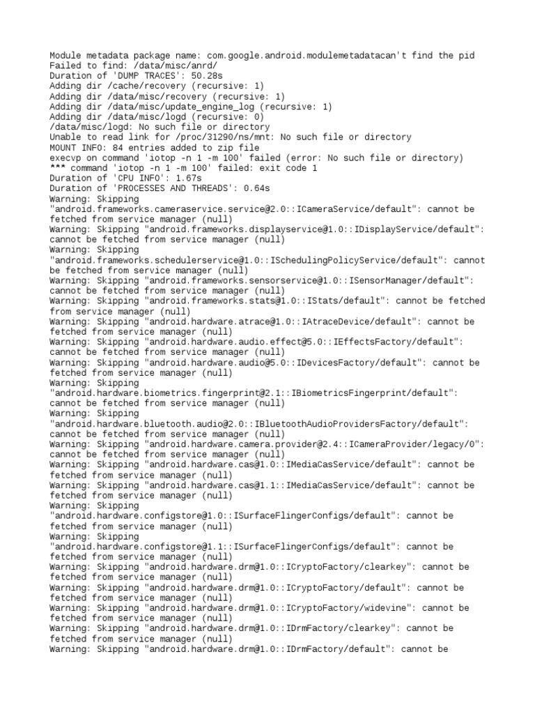 Android Module Metadata Errors Report | PDF | Computer Programming | Computer Architecture