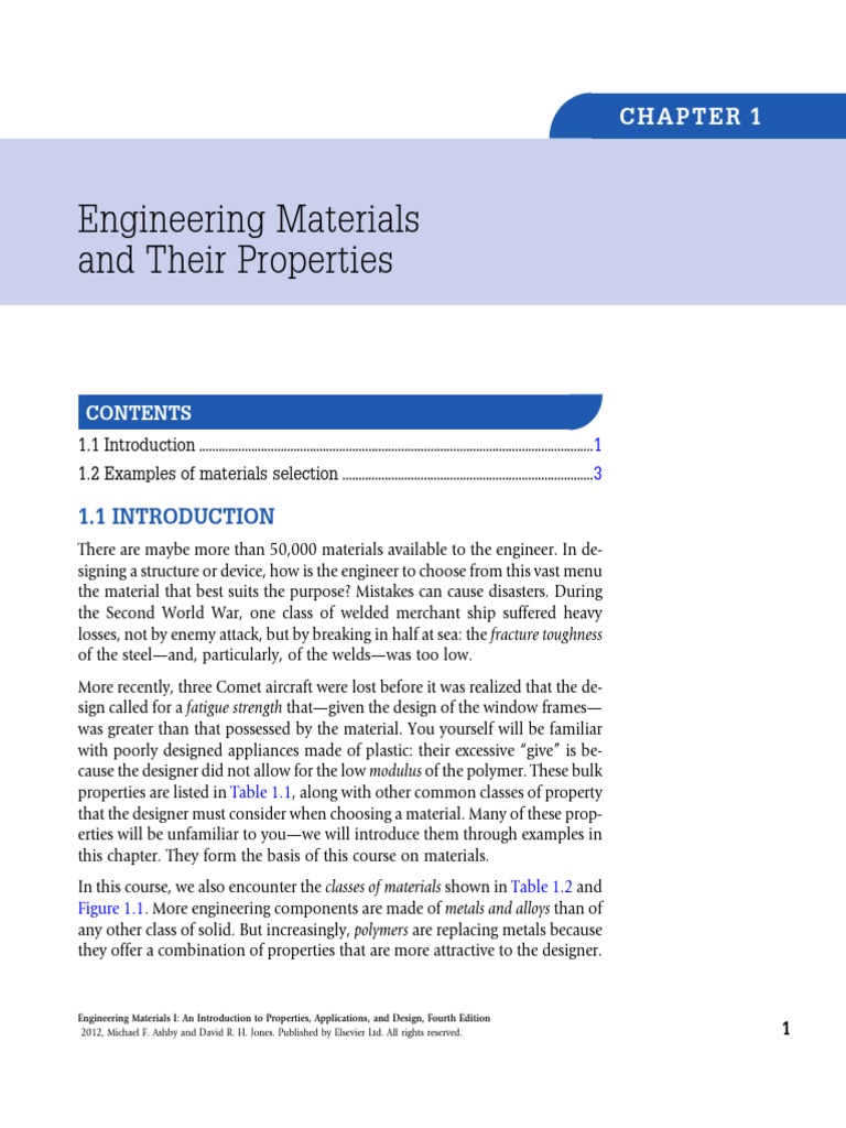 Chapter 1 - Engineering Materials and Their Proper - 2012 - Engineering Material | PDF | Poly ...