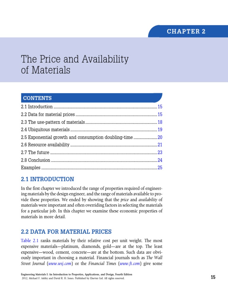 Chapter 2 - The Price and Availability of Materia - 2012 - Engineering ...