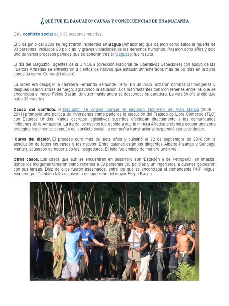 Qué Fue El Baguazo | PDF | América del Sur | Conflictos