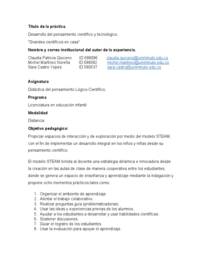 Modelo Steam | PDF | Enseñando | Aprendizaje