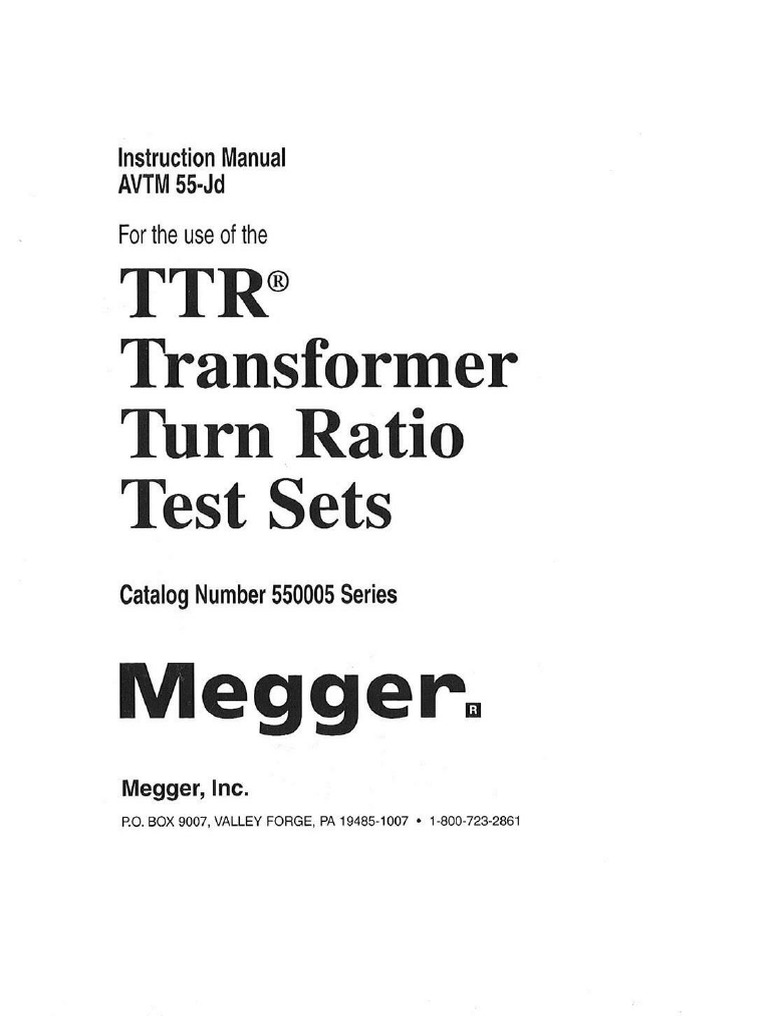 Megger 550005B TTR PDF | PDF