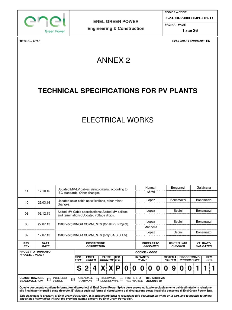 Annex 2: Technical Specifications For PV Plants | PDF | Photovoltaics ...