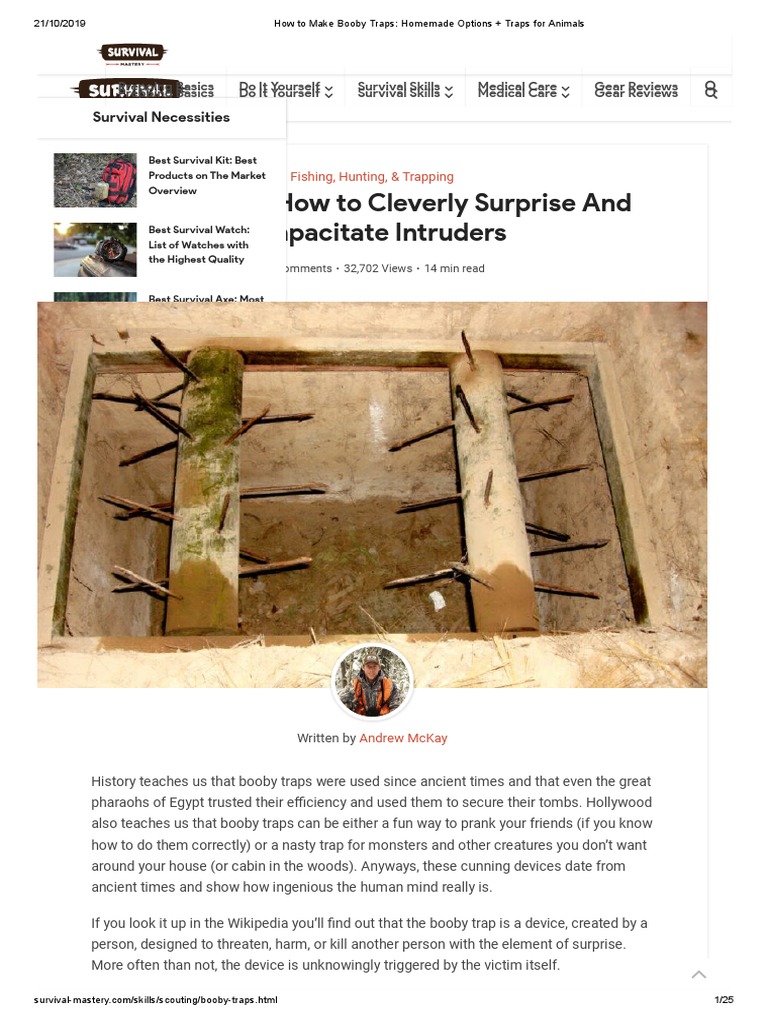 How To Make Booby Traps - Homemade Options + Traps For Animals | PDF ...