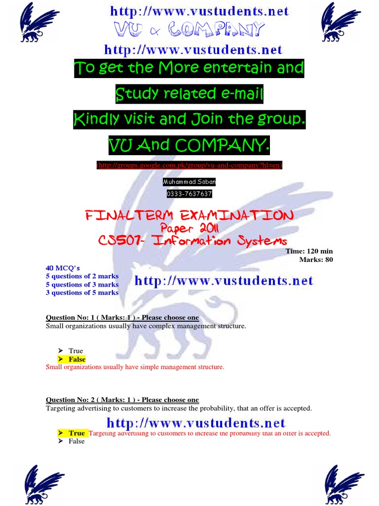 CS507 - Final - Term - Solved - MCQs - Mega - File 232323 PDF | PDF ... CS507 - Final - Term - Solved - MCQs - Mega - File 232323 PDF | PDF ...