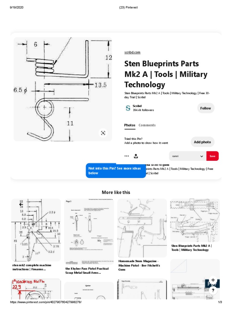 Sten Blueprints Parts Mk2 A - Tools - Military Technology: More Like ...