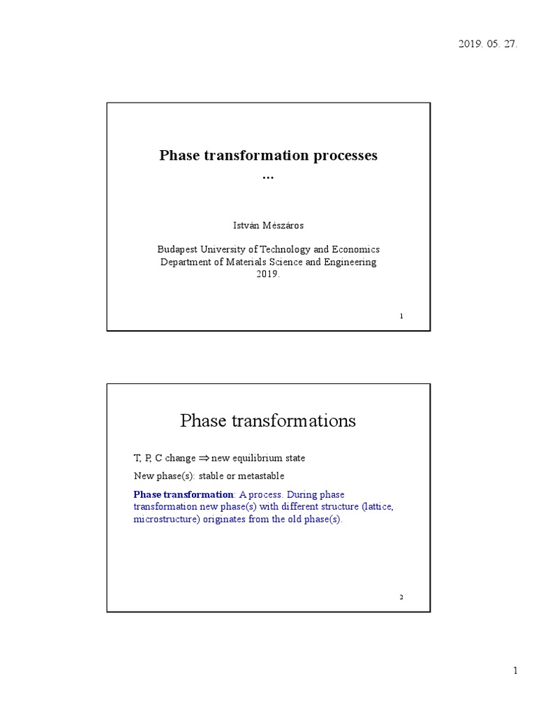 Phase Transformation Processes .. | PDF | Crystallization | Phase (Matter)