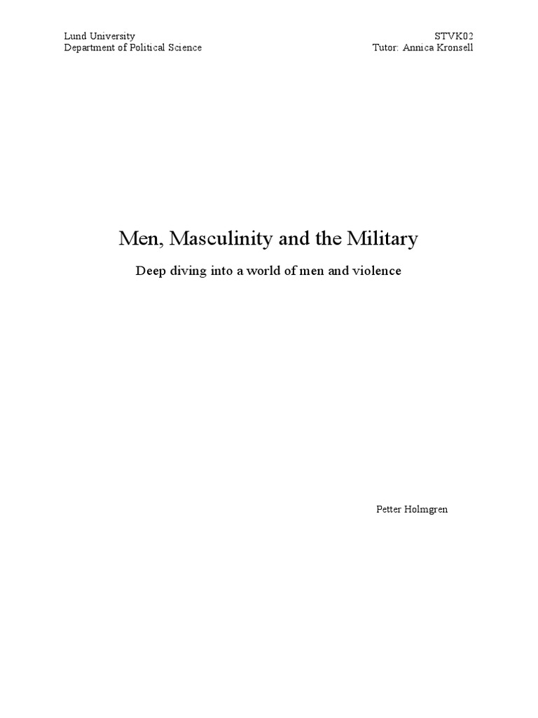 Men Masculinity and The Military PDF | PDF | Masculinity | Discourse