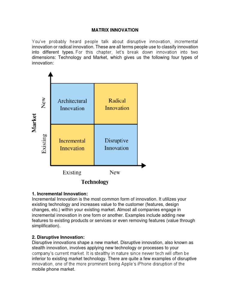 Matrix Innovation | PDF | Disruptive Innovation | Innovation